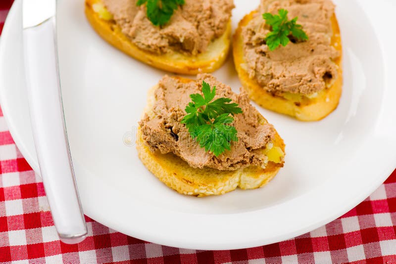 Paste from a Chicken Liver. Stock Image - Image of meal, bread: 63907081