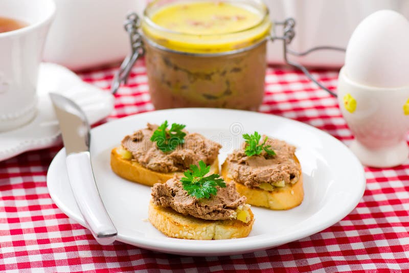 Paste from a Chicken Liver. Stock Image - Image of table, breakfast ...
