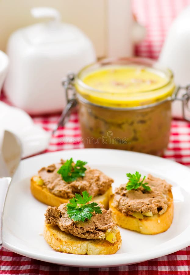 Paste from a Chicken Liver. Stock Image - Image of liver, rustic: 63907141