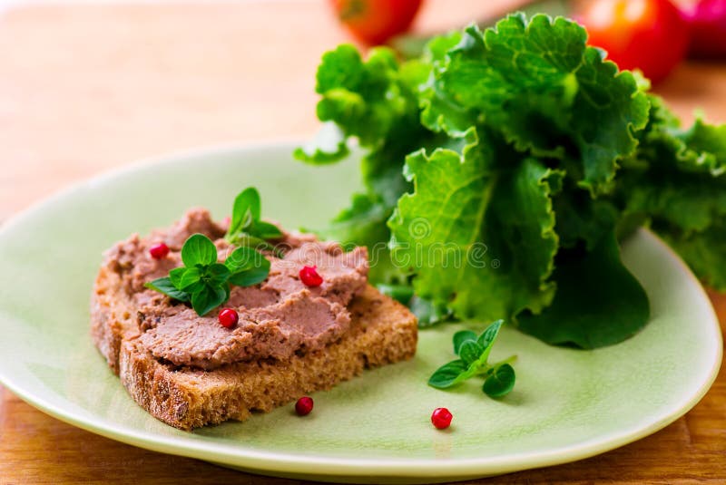 Paste from a Chicken Liver. Stock Image - Image of meal, appetizer ...