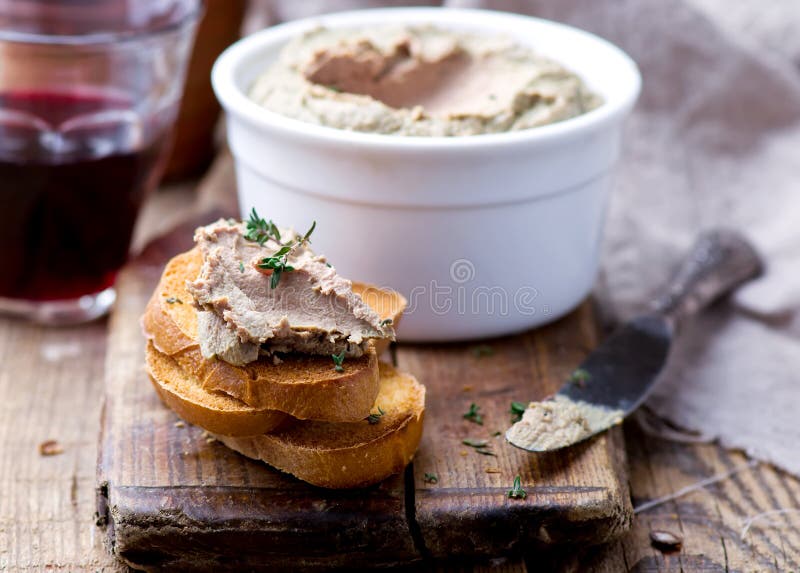 Paste from a Chicken Liver. Stock Image - Image of liver, wooden: 50339711