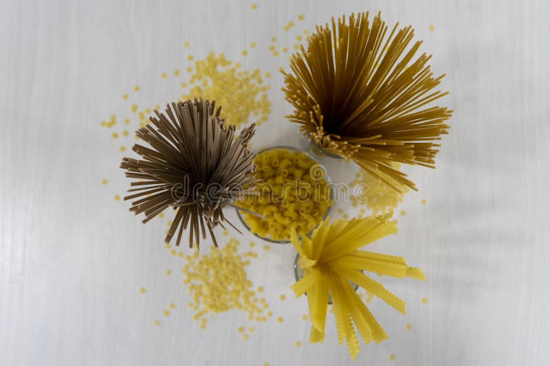 Paste from Different Types of Flour, Vertical Shot, Soft Focus Stock ...