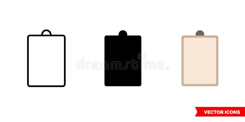 Paste Icon of 3 Types Color, Black and White, Outline. Isolated Vector ...