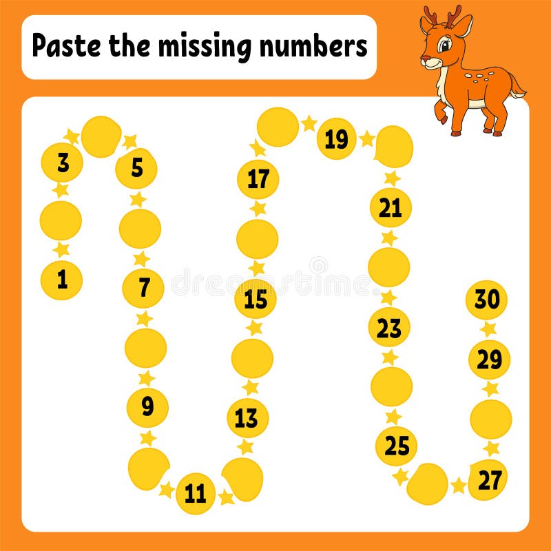 Paste the Missing Numbers. Handwriting Practice. Learning Numbers for ...