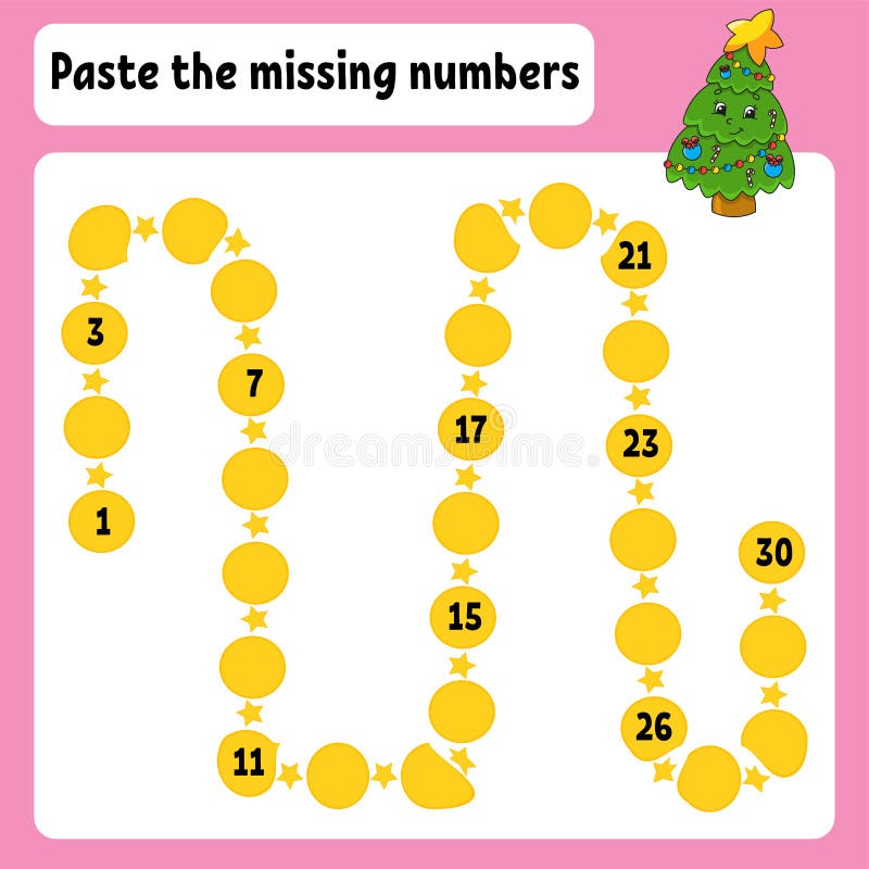 Paste the Missing Numbers. Handwriting Practice. Learning Numbers for ...