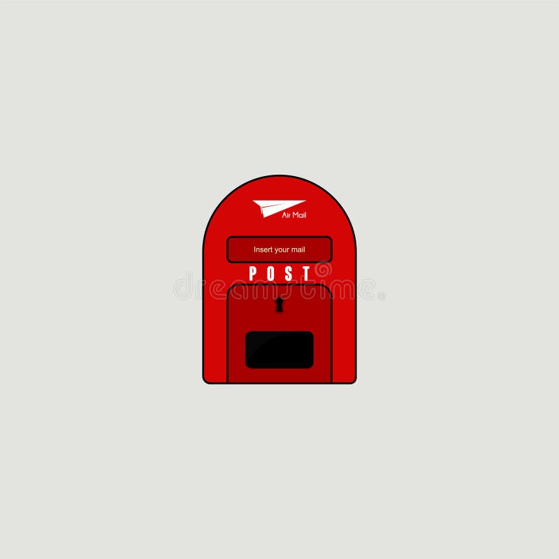 Paste red post box stock illustration. Illustration of design - 155435121