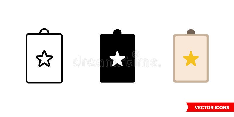 Paste Special Icon Of 3 Types Color Black And White Outline Isolated