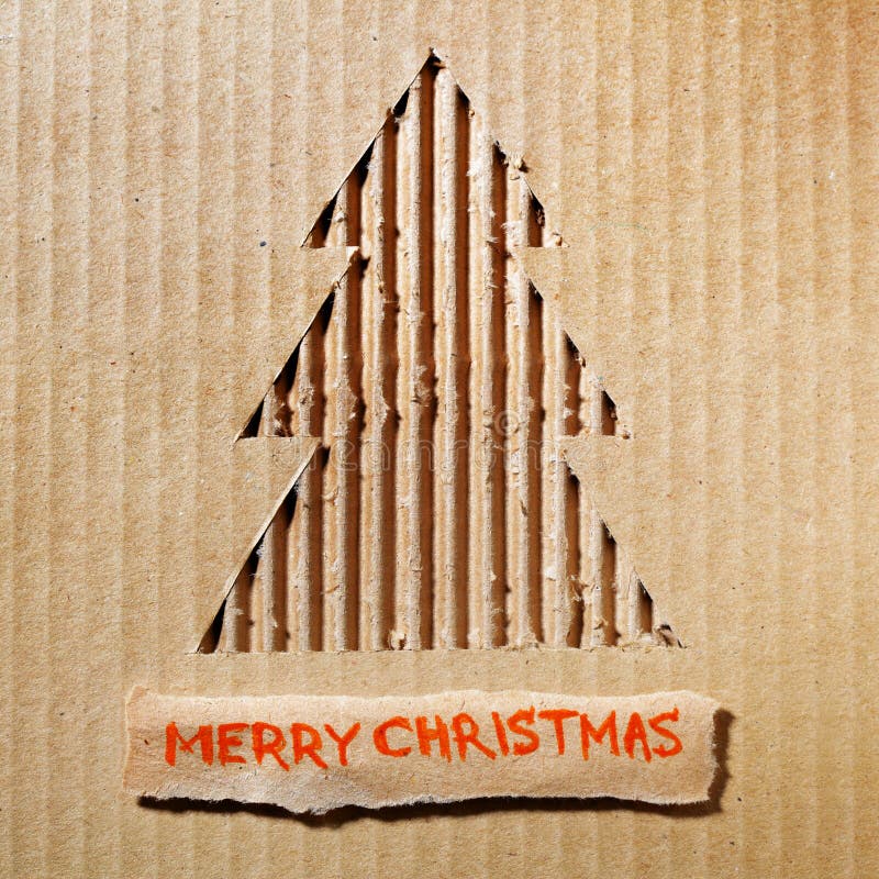 Pasteboard Christmas tree stock photo. Image of design - 35278898