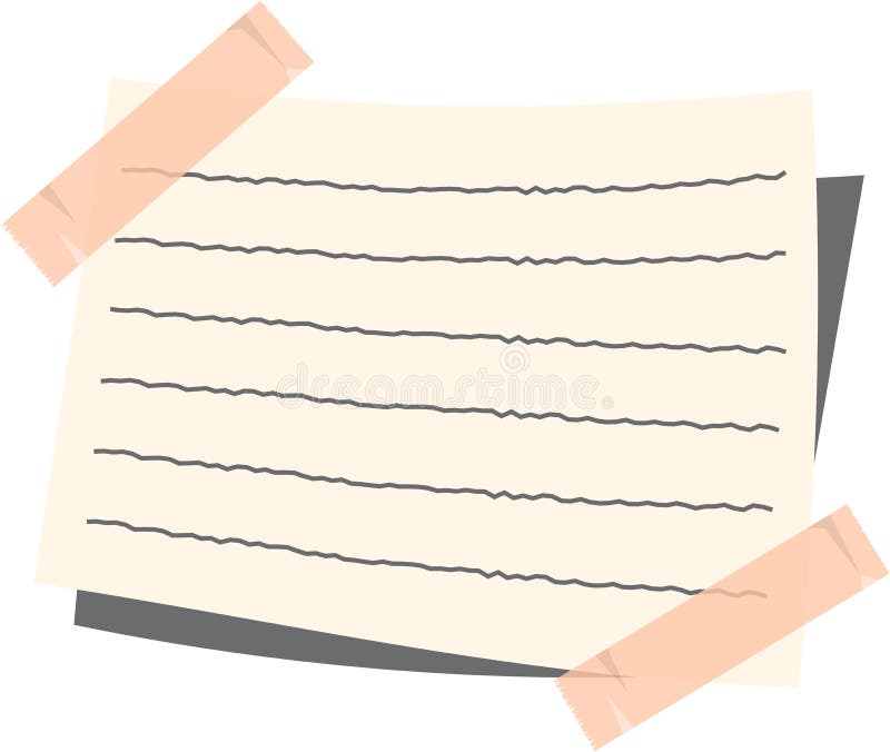 Pasted Page of note stock vector. Illustration of letter - 198209203