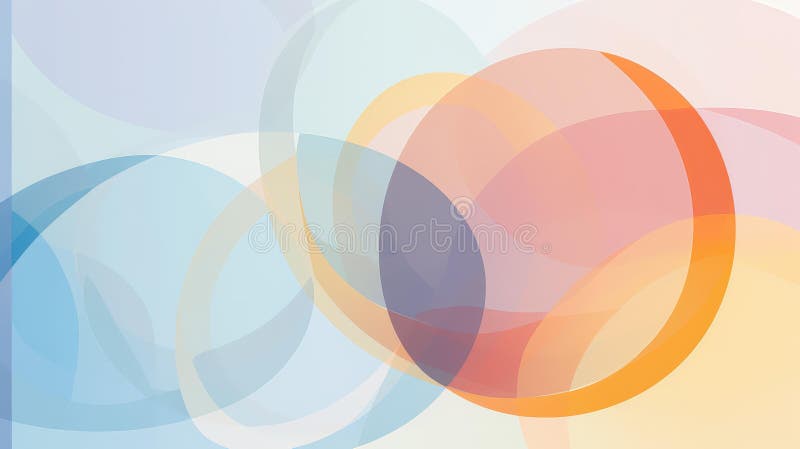 Pastel Abstract Art Featuring Bold Lines and Overlapping Translucent ...