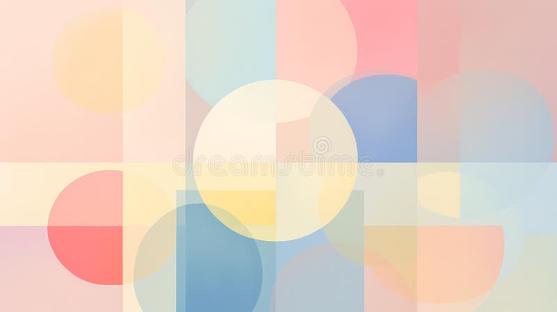 Pastel Abstract Art Featuring Bold Lines and Overlapping Translucent ...