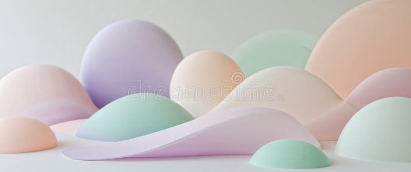 Pastel Abstract Art with Soft Shapes and Gentle Gradients Stock Photo ...