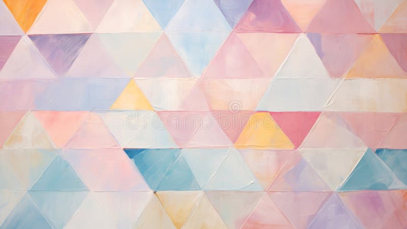 Pastel Abstract Art with Soft Triangular Geometric Patterns in Various ...