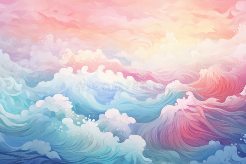 Pastel Abstract Background with Colorful Gradient Sea Waves Stock Photo ...