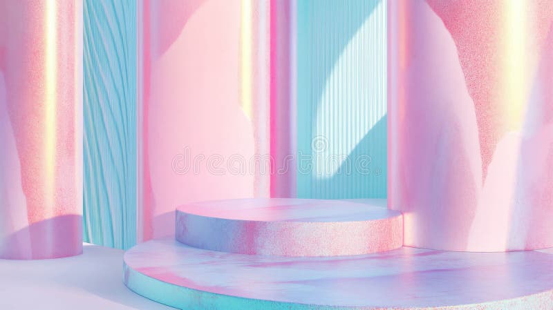 Pastel Abstract Background with Cylindrical Podium for Modern Design ...