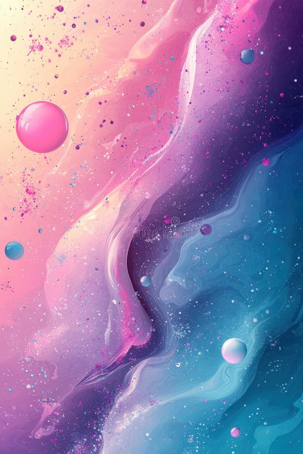 Pastel Abstract Gradient Artwork with Spherical Shapes and Flowing ...