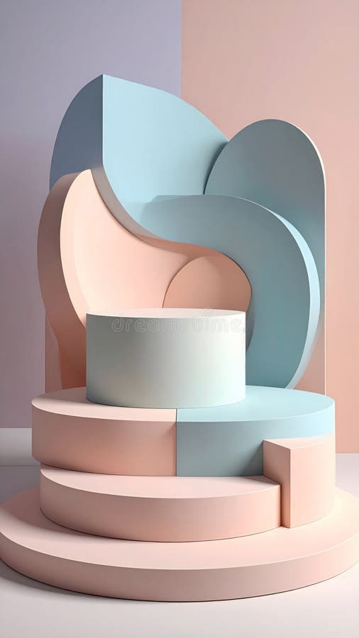 Pastel Abstract Shapes Minimalist Product Display Stock Illustration ...