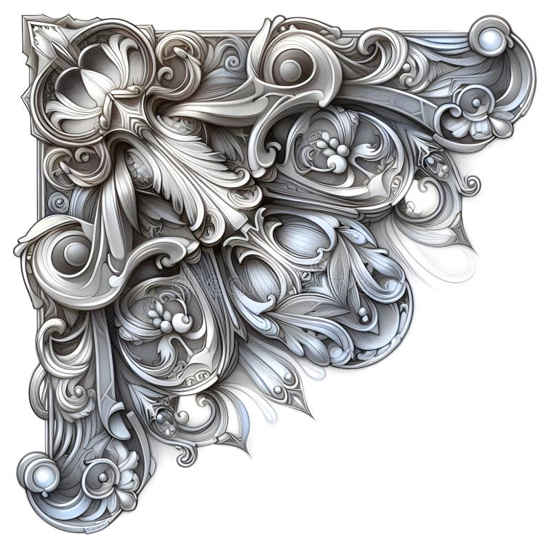 Pastel Art Nouveau Corner Frame Illustration Stock Photo - Image of ...