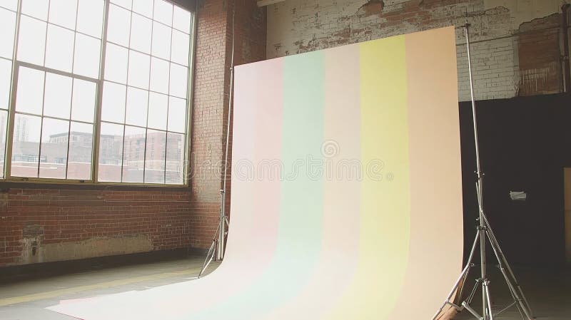 Pastel Backdrop Studio Photoshoot Loft Window Stock Image - Image of ...