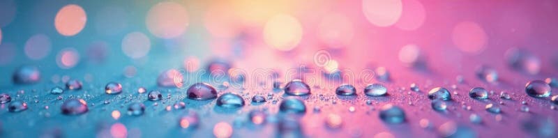 Pastel Backdrop, Vibrant Water Droplets Reflecting Light , Background ...