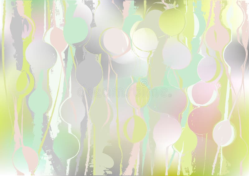 Pastel Background with Color Strips and Balls Stock Illustration ...