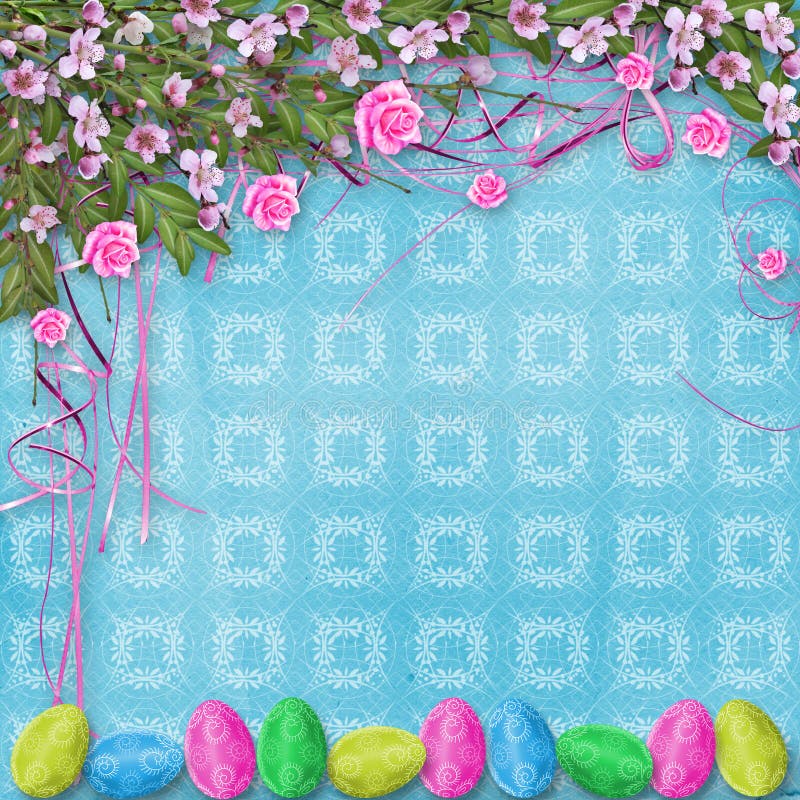 Easter Egg Floral Background for Poster Design Stock Vector ...