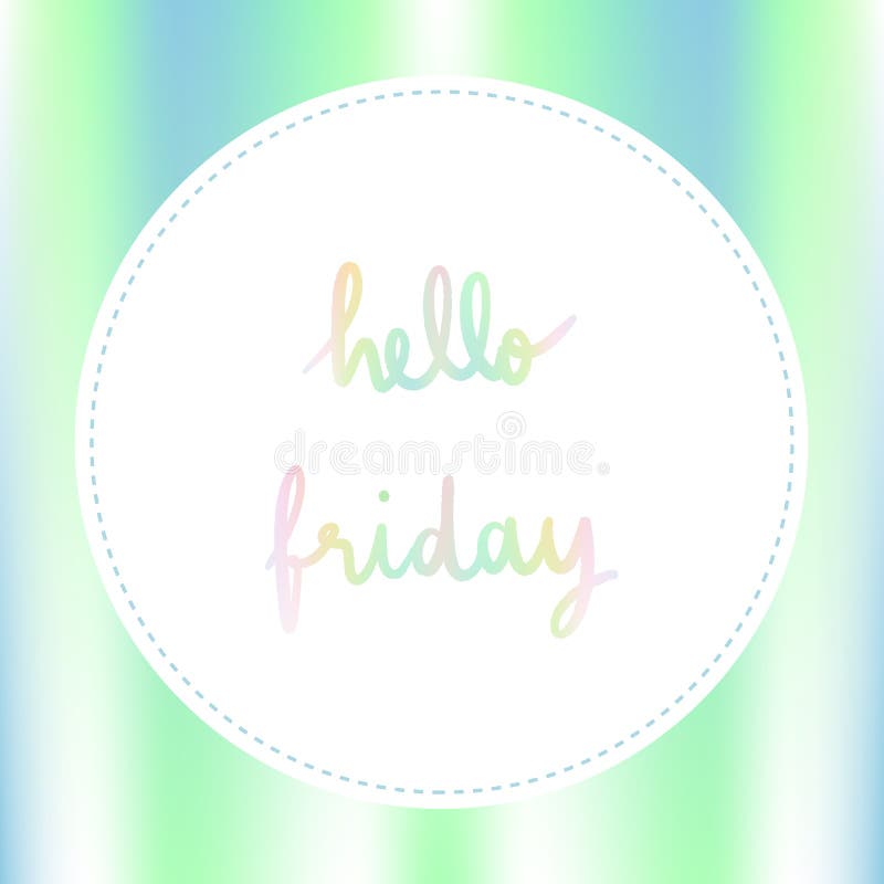 Hello Friday Text on Blue Watercolor Background Stock Illustration ...