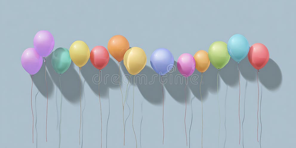 Pastel Balloons Background Festive Celebration Design Element Stock ...