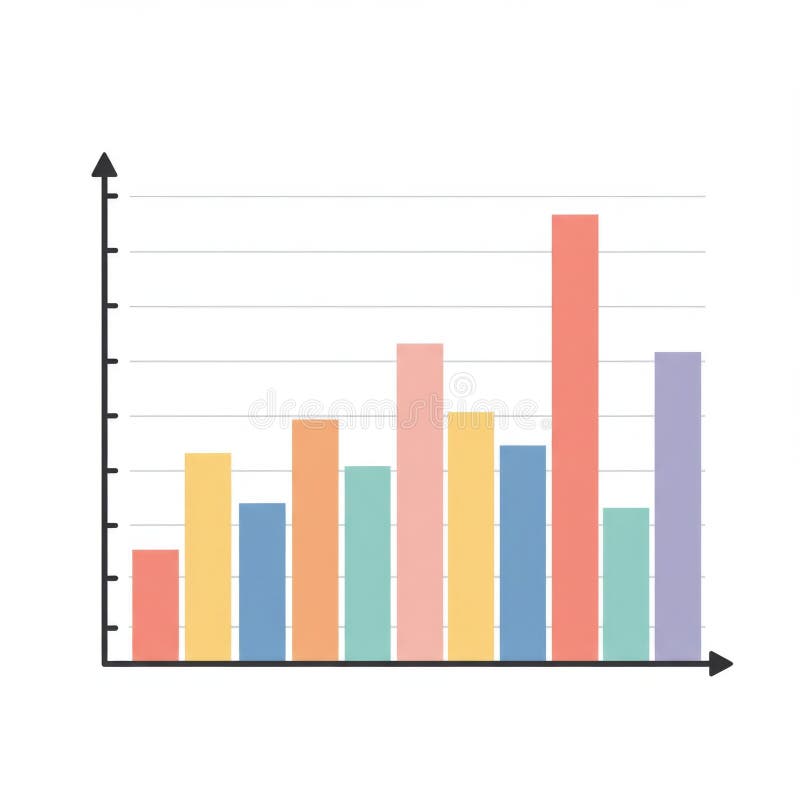 Pastel Bar Graph Data Chart Showing Business Growth Stock Illustration ...