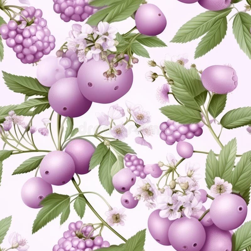 Pastel Berries Seamless Pattern - Fruit Background for Designers and ...