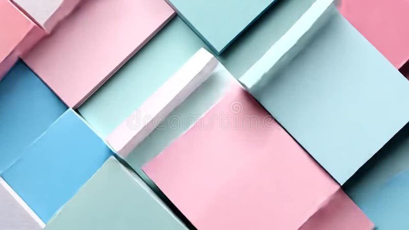 Pastel Blocks in Overlapping Arrangement Creating Geometric Patterns of ...