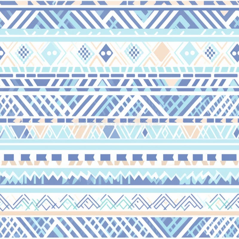 Pastel Blue Aztec Stripe Seamless Background Stock Illustration ...