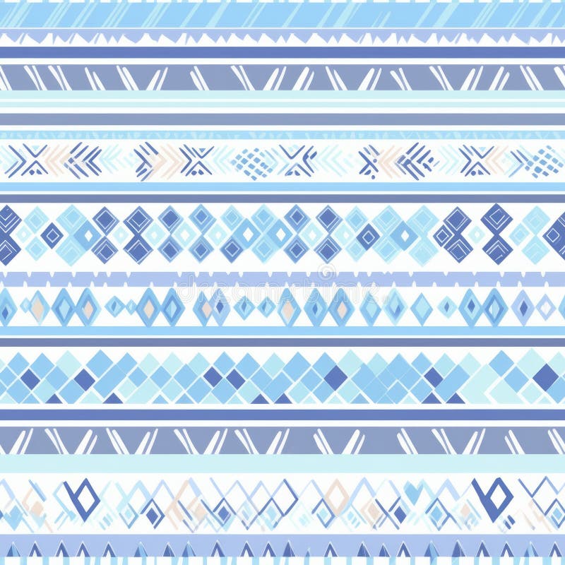 Pastel Blue Aztec Stripe Seamless Background Stock Illustration ...