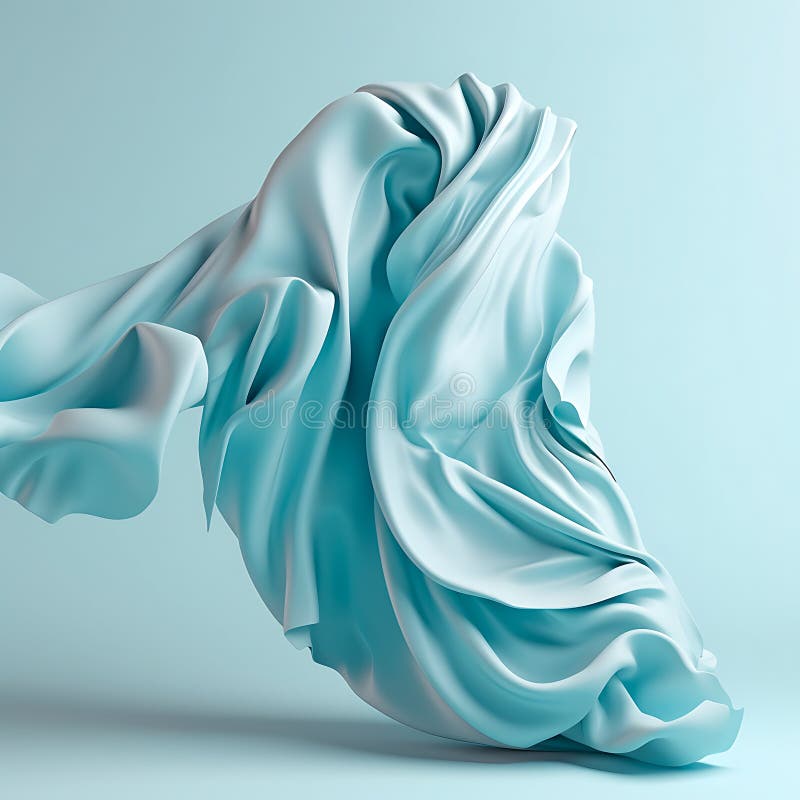 Pastel Blue Background With_silk_cloth_fly.Abstract Wallpaper in Soft ...