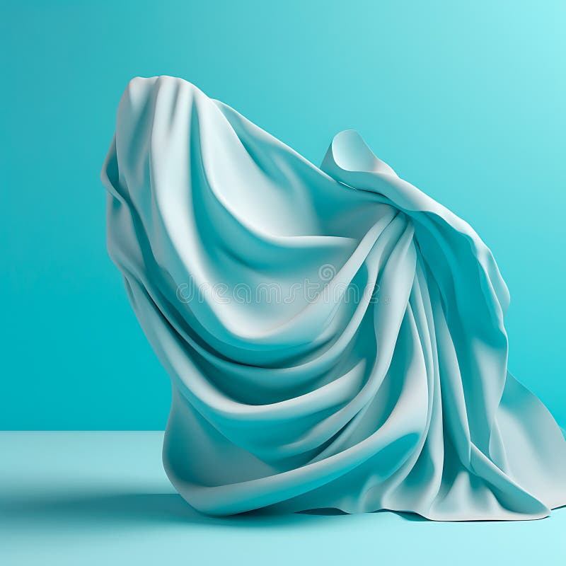 Pastel Blue Background With_silk_cloth_fly.Abstract Wallpaper in Soft ...