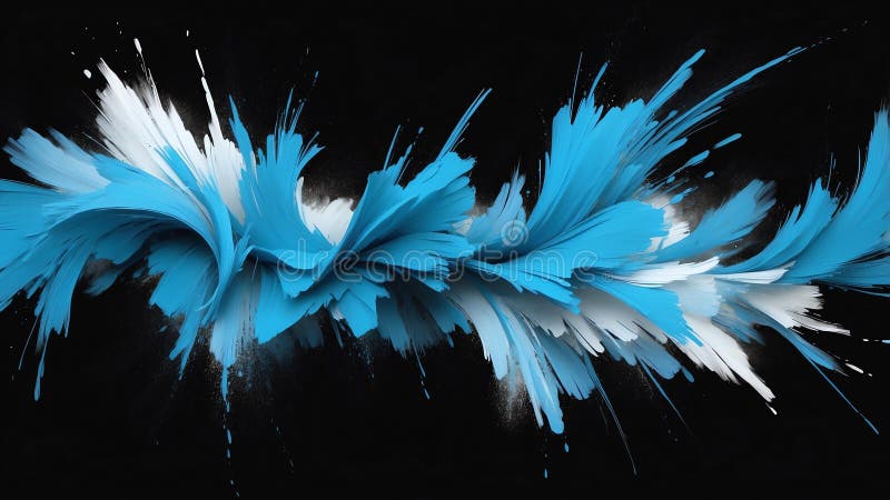 Pastel Blue Brush Stokes Border Frame on Black B Ai Generated Stock ...