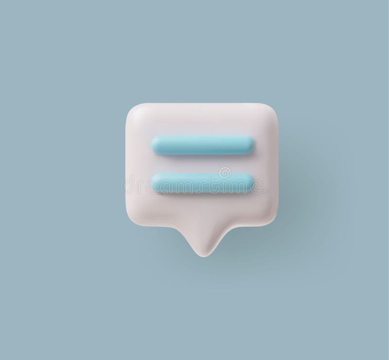 Pastel Blue 3D Speech Bubble Vector Illustration Stock Vector ...