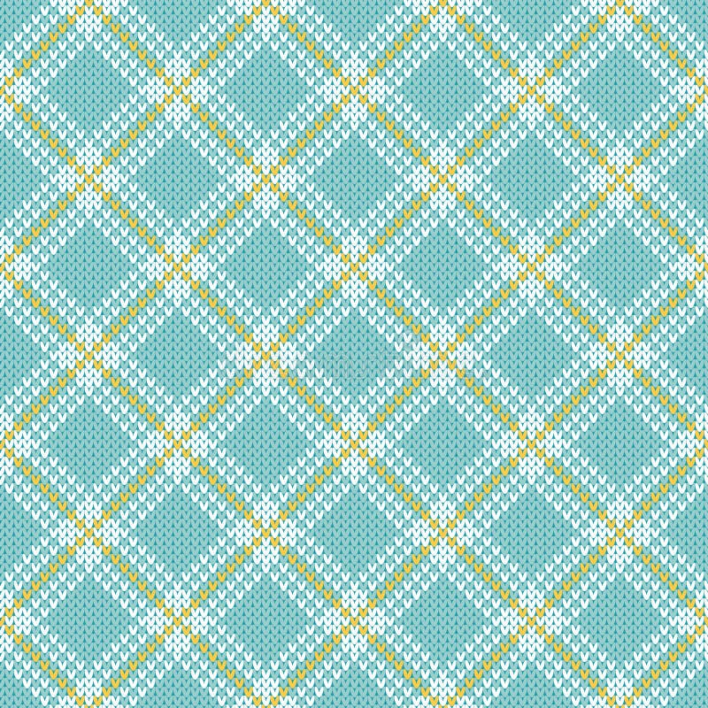 Pastel Blue Diagonal Plaid Check Christmas Sweater Seamless Pattern ...