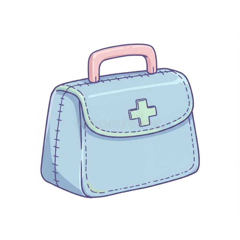 Pastel Blue First Aid Kit Illustration Stock Illustration ...
