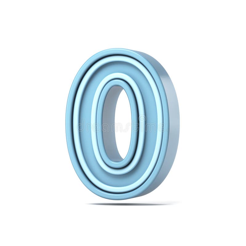 Pastel Blue Font Number 0 ZERO 3D Stock Illustration - Illustration of ...