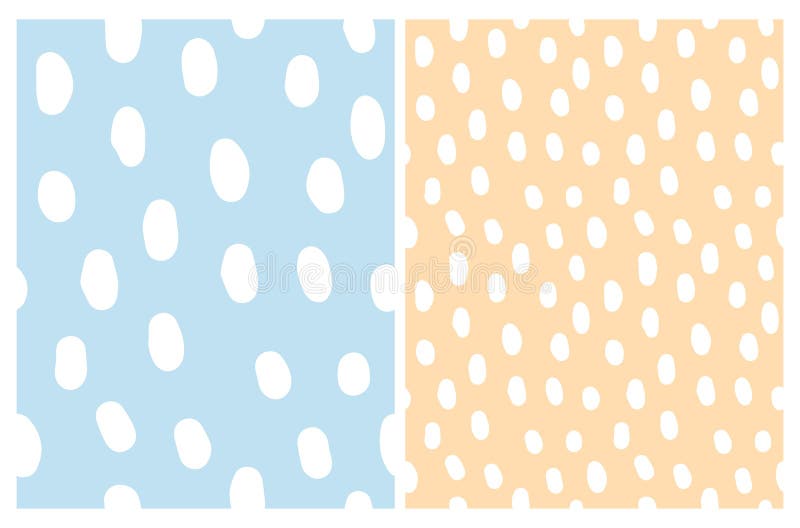Pastel Blue and Light Yellow Simple Dotted Print. Seamless Vector ...