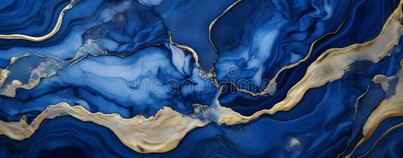 Pastel Blue Marble Gradient Background with Gold Lines. Stock ...