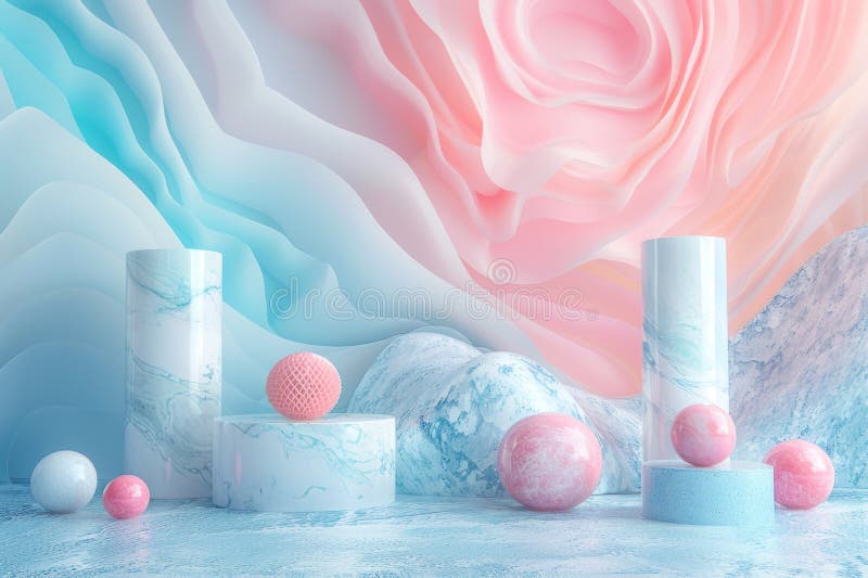 Pastel Blue and Pink Abstract Design Background, Soft Pastel Colors To ...