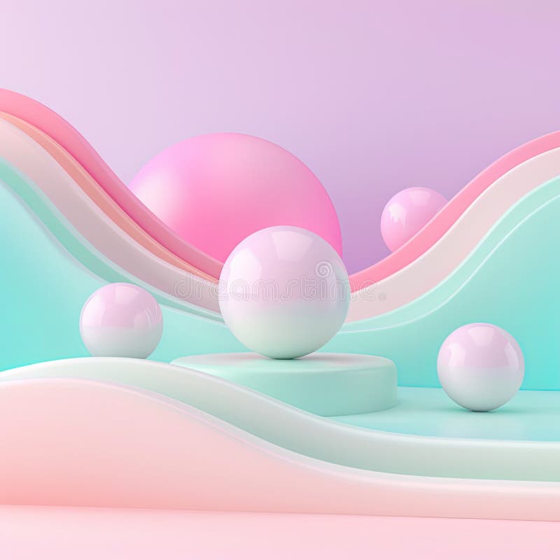 Pastel Blue and Pink Abstract Wave Design Background, Soft Pastel ...