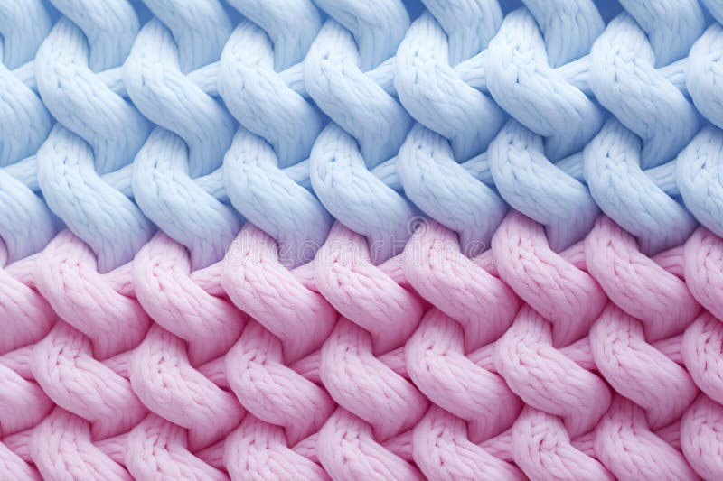 Pastel Blue and Pink Knitted Wool Fabric Macro Texture Background, Soft ...