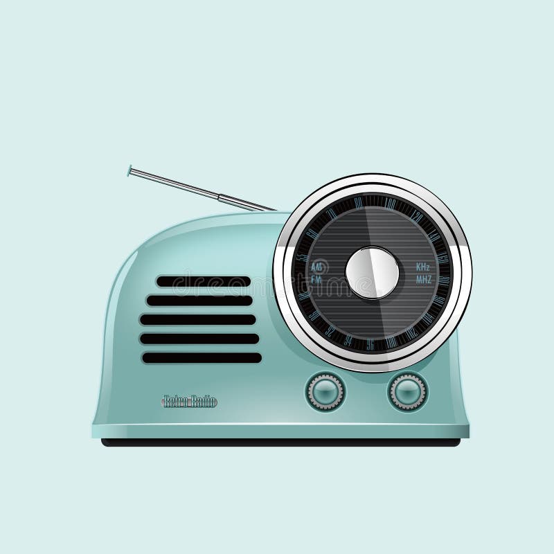 Pastel Blue Retro Style Radio Stock Vector - Illustration of stylish ...