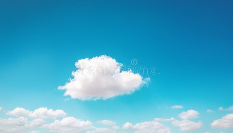 Pastel Green Blue Sky with Single Cloud Stock Illustration ...