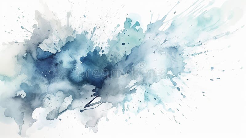 Pastel Blue Watercolor Splash on a White Background Stock Image - Image ...
