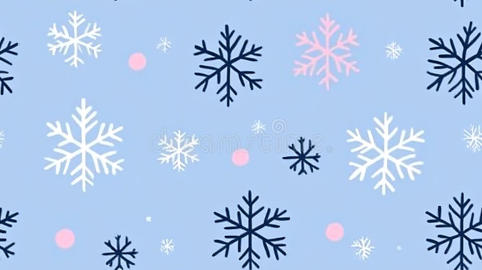 Pastel Blue Winter Snowflake Pattern Background Stock Illustration ...