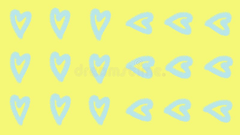 Pastel Blue and Yellow Hand-drawn Patterns, Hearts, Animated ...
